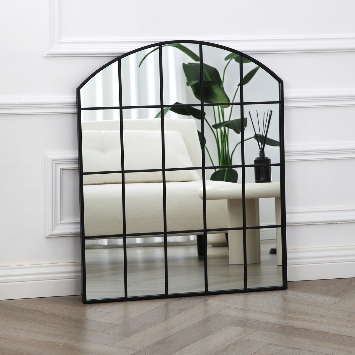 Aion - Black Frame Industrial Mirror - 90x75 – Home Garden Direct