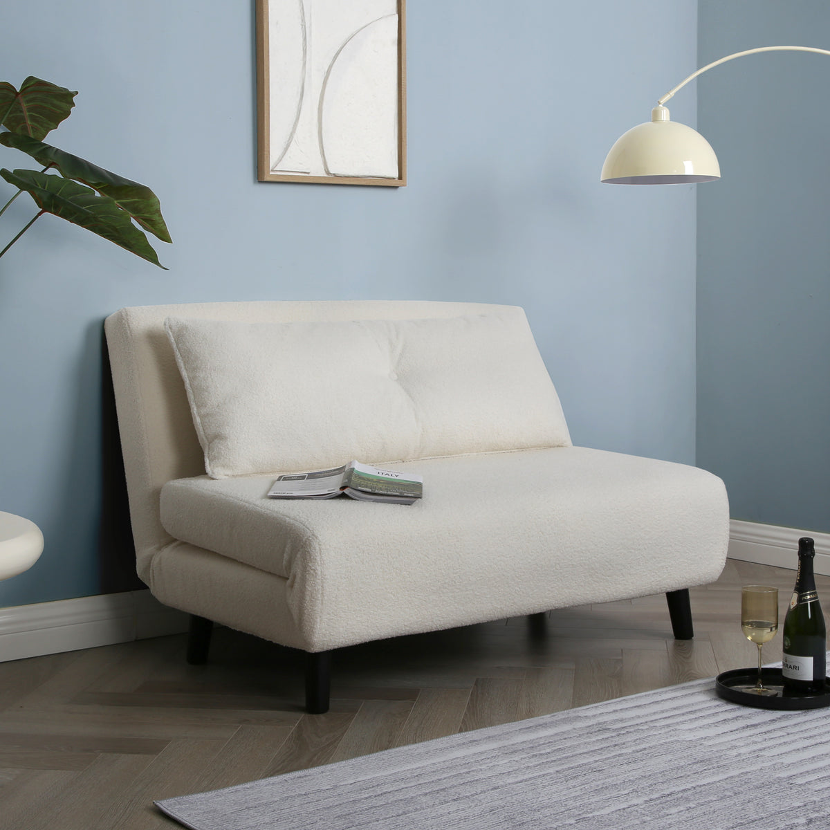 Aurora - Small Double Sofa Bed in Boucle - 2 Seater – Home Garden Direct