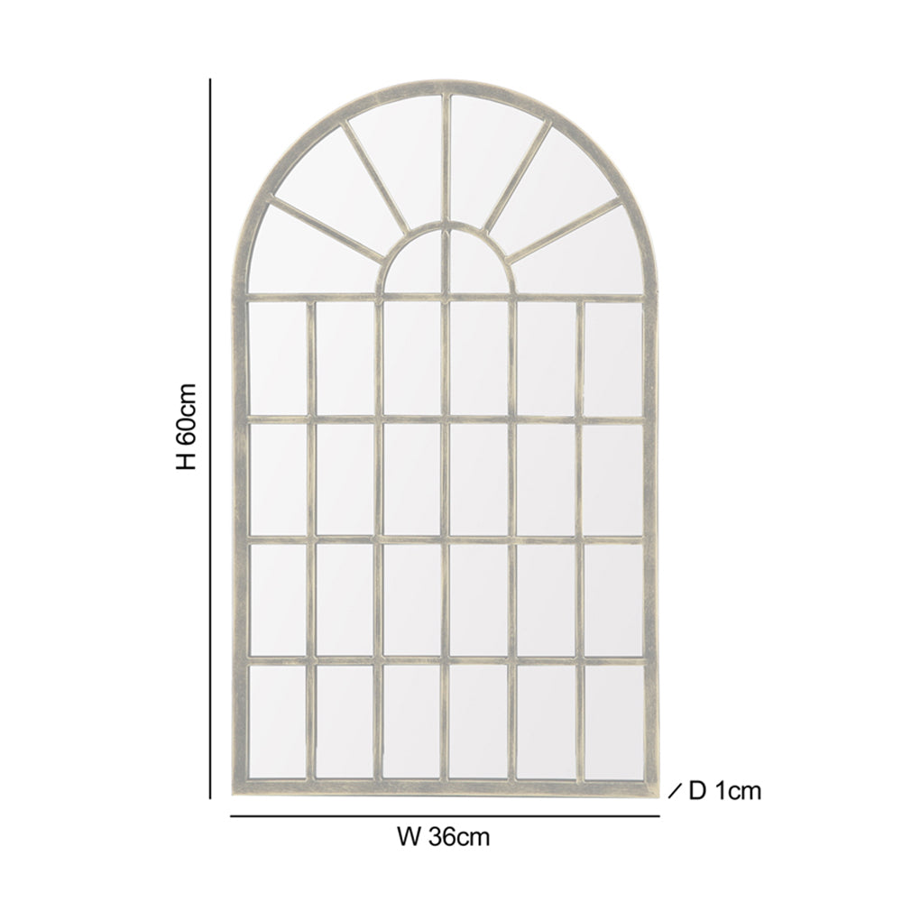 Small Gothic Arch Mirror - White / Black Gold – Home Garden Direct