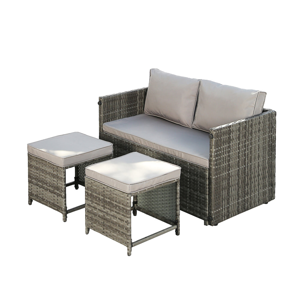 Alena 2-seater Garden Rattan Sofa Set - Convertible into 4-seater ...