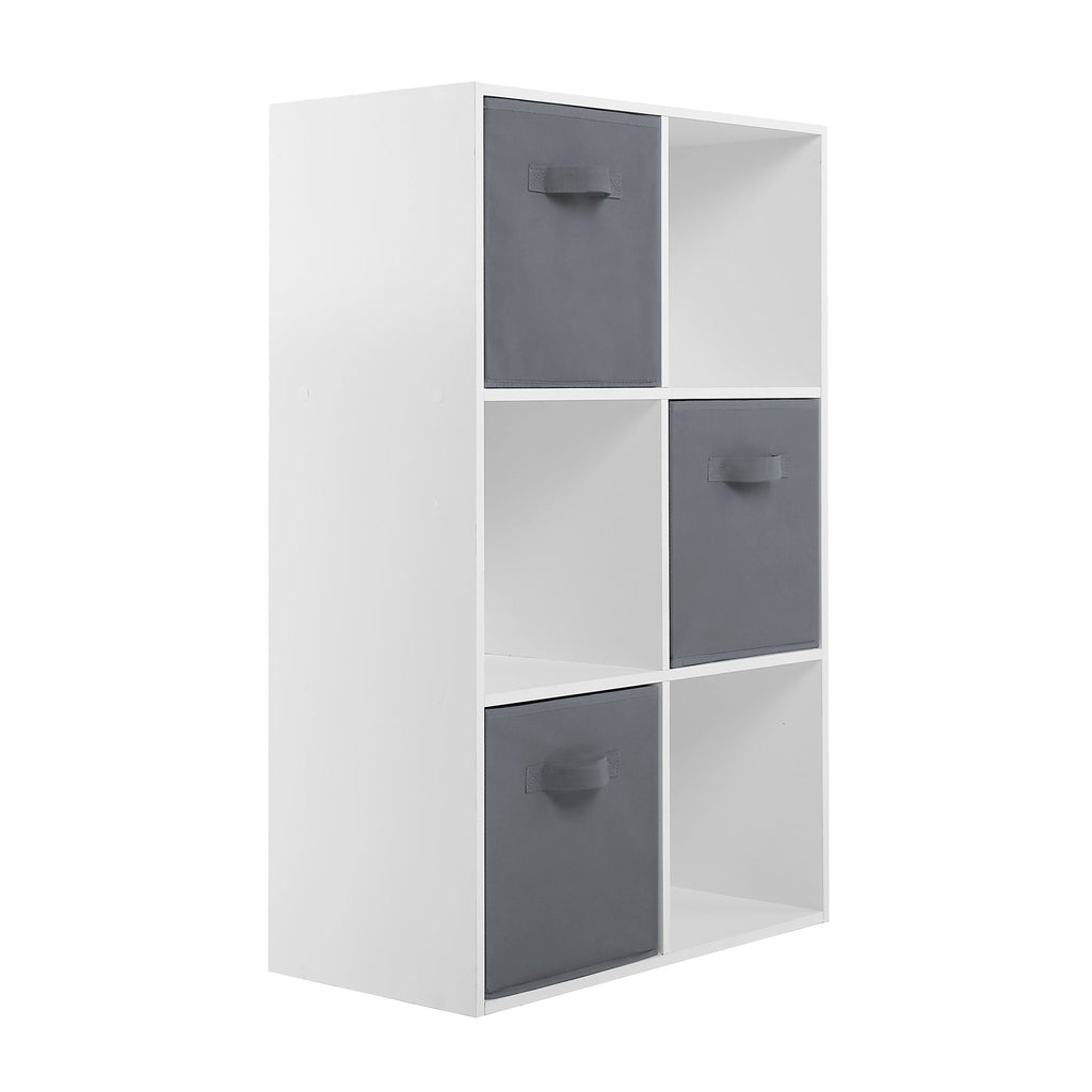 Jane - 2x3 Cube Storage Unit with 3 baskets - White – Home Garden Direct