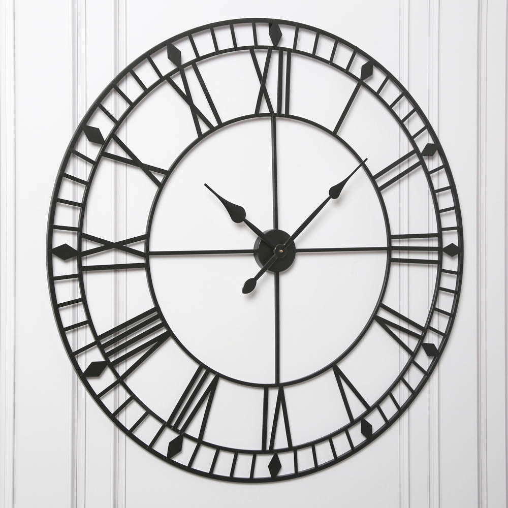 EOS - Wall Clock with Roman Numerals - 100x100 - Black – Home Garden Direct